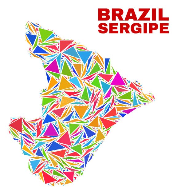 Sergipe State Map - Mosaic of Color Triangles Stock Vector ...