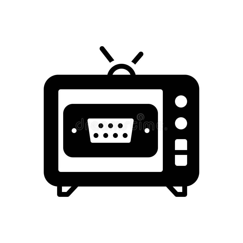 Black Solid Icon for Serial, Seriate and Screen Stock Vector ...