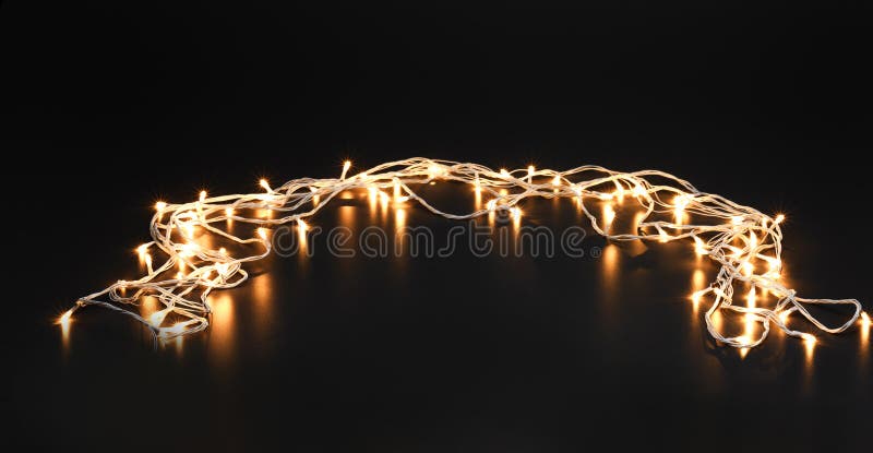 Serial Lights Glowing in Dark Background Stock Image - Image of ...