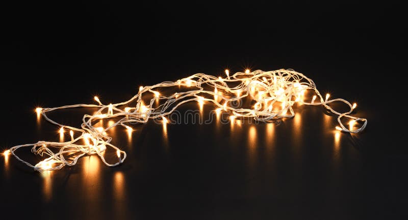 Serial Lights Glowing in Dark Background Stock Image - Image of cold ...