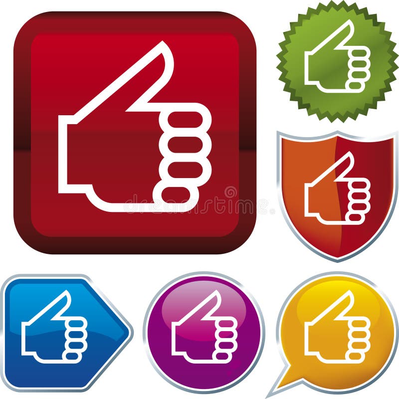 Serie Del Icono: Tumbs Para Arriba (vector) Ilustración del Vector ...