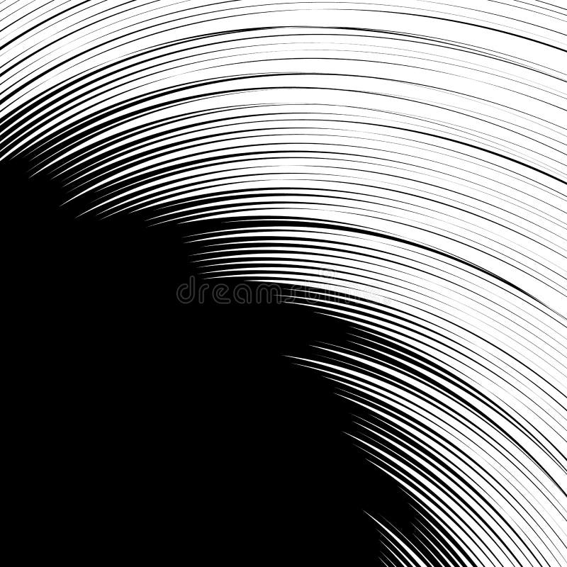Serie Geometrica Radiale Dell'elemento Forma in Bianco E Nero Astratta ...