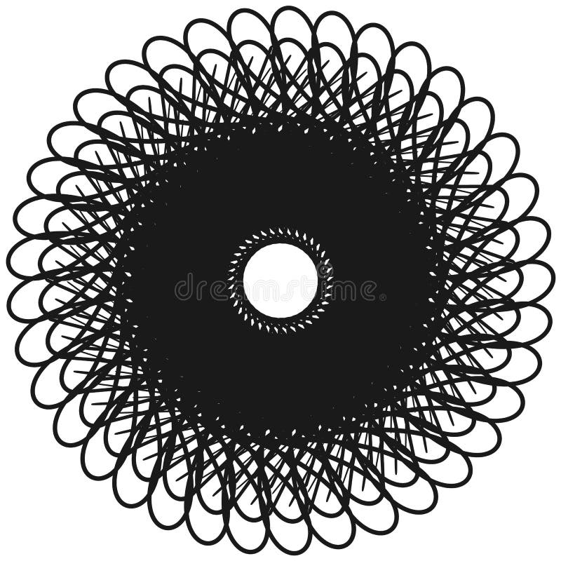 Serie Geometrica Radiale Dell'elemento Forma in Bianco E Nero Astratta ...