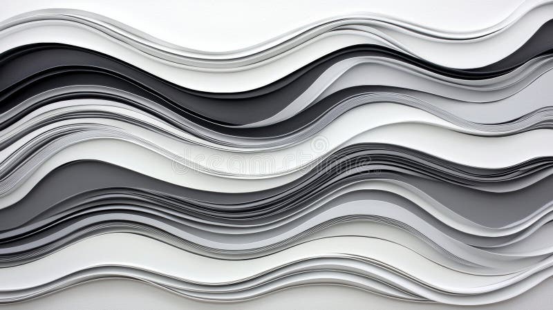 A Series of Abstract Wave-like Patterns in Black, White, and Gray ...