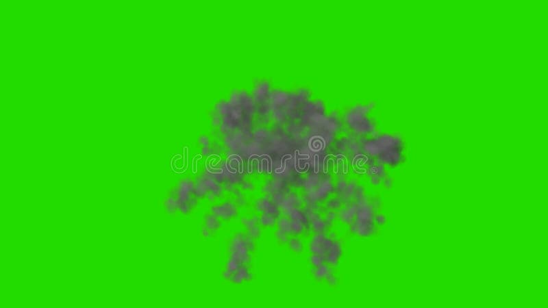 A Series of Animated Smoke Explosions on a Green Screen Background ...