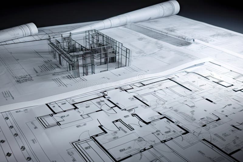 Series of Architectural Blueprints, Showing the Progress and ...