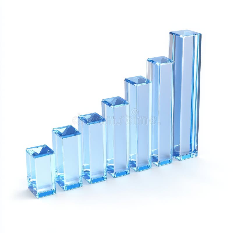 A Series of Ascending Glass Bars Representing Growth or Progress in a ...