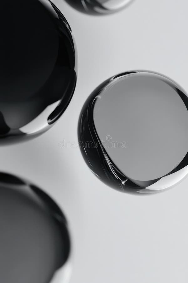 Series of Black and Silver Spheres are Arranged in a Row Stock ...