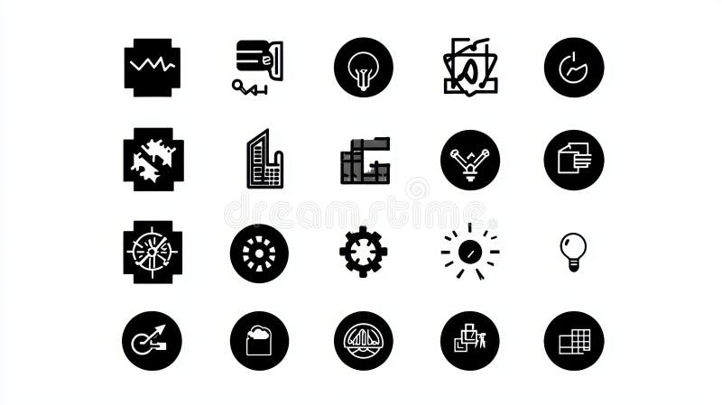 AI-Generated Icon Set stock illustration. Illustration of design ...