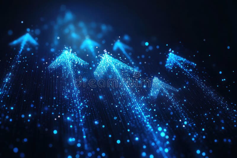 A Series of Blue Arrows are Shown in a Pattern Stock Photo - Image of ...