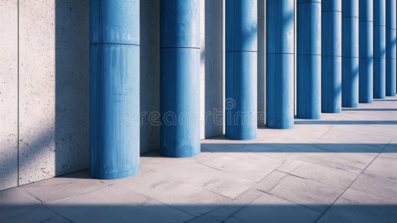 Architectural Elegance of Blue Columns. AI Generated Stock Photo ...