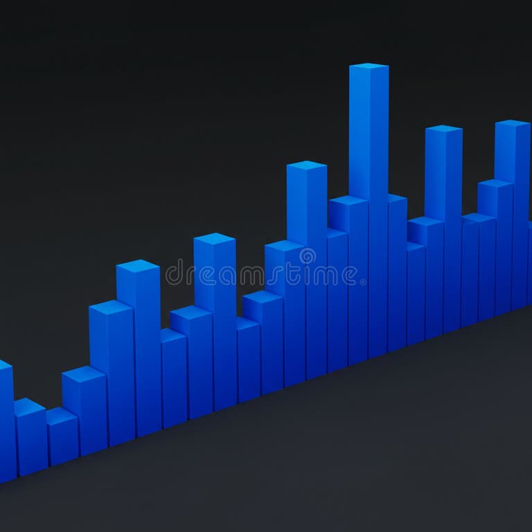 A Series of Blue 3D Rectangular Prisms Arranged on a Dark Background ...