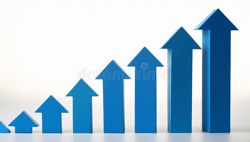 A Series of Blue Upward Arrows on a White Background, Representing the ...