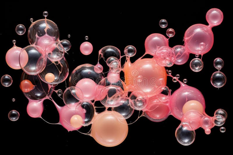 A Series of Bubble Gum Bubbles in Various Stages of Bursting Stock ...