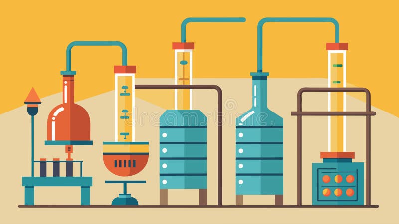 A Series of Bubbling Vats and Distillation Columns Work To Extract ...