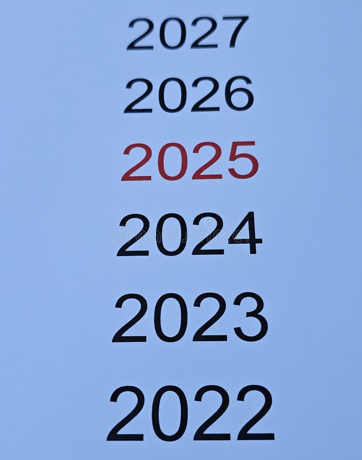 A Series of Calendar Years from 2022 To 2027 is Displayed Vertically ...
