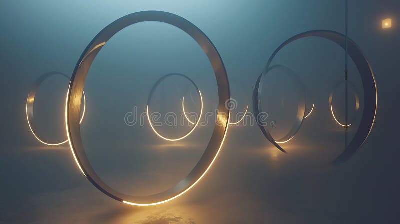 A Series of Circles with Lights Inside Them Stock Illustration ...