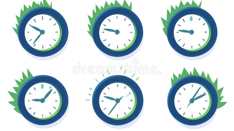 A Series of Clocks with the Hands Pointing To Different Times Stock ...