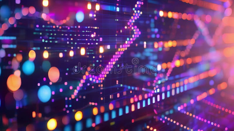 A Series of Colored Graphs and Charts on a Computer Screen Representing ...