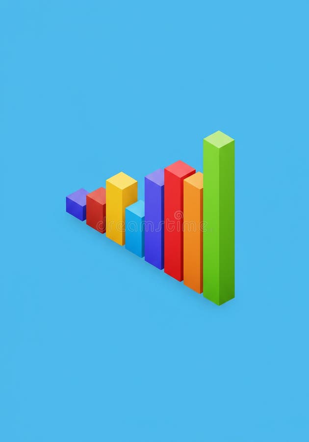 A Series of Colorful 3D Rectangular Prisms Represent a Bar Chart ...