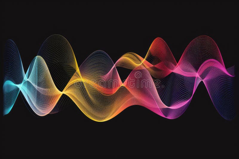 A Series of Colorful Sine Waves Floating Across a Simple Black ...