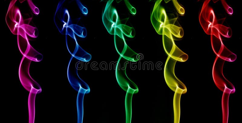 A Series of Colorful Smoke Patterns in Different Hues Arranged in a Row ...