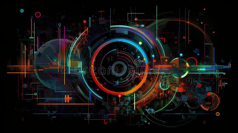 A Series of Complex, Interlocking Geometric Shapes of Circles, Stock ...