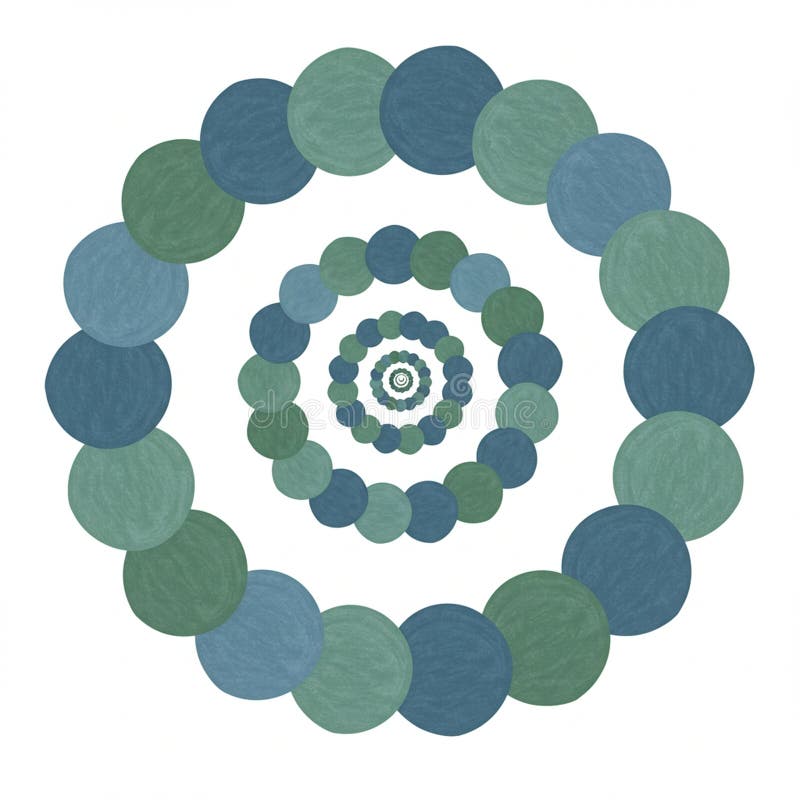 A Series of Concentric Circles Composed of Alternating Blue and Green Hues, Creating Stock ...