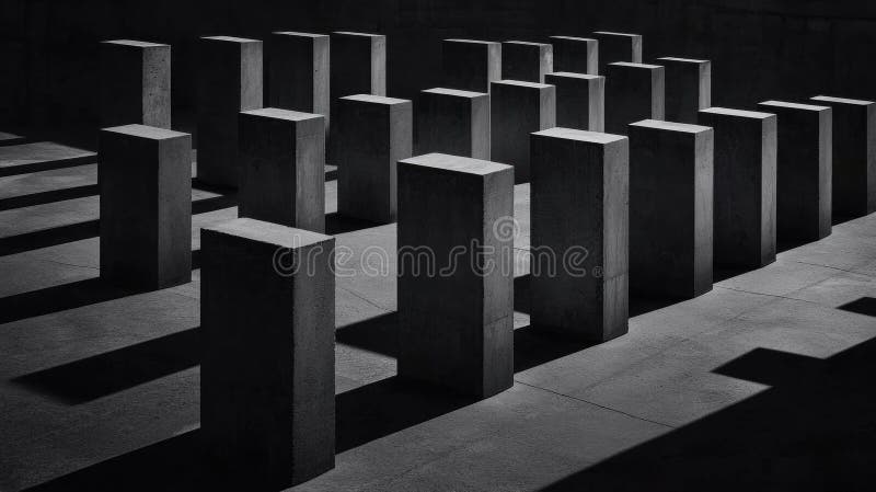 A Series of Concrete Pillars Arranged in a Geometric Pattern, Casting ...