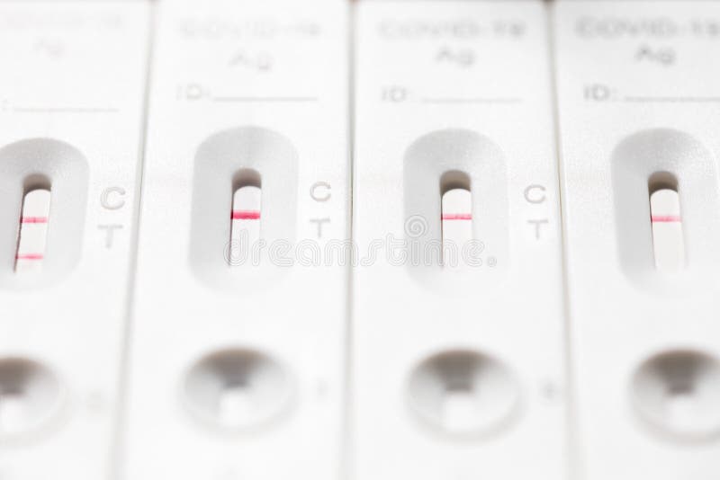 A Series of Covid Tests with Different Results Stock Image - Image of ...