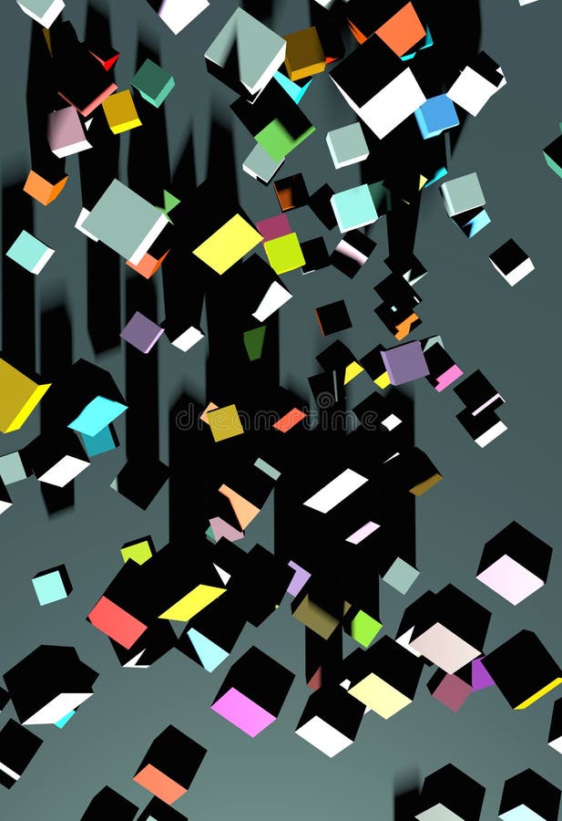 Series of 3d Cubes Falling To the Ground Stock Illustration ...