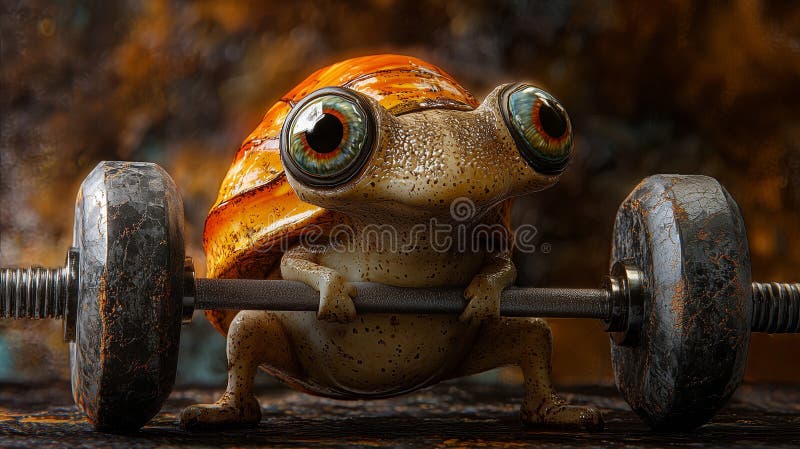 Strength-Frog Training Characters Stock Illustration - Illustration of ...