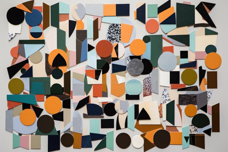 A Series of Deconstructed and Fragmented Shapes, Each with a Different ...