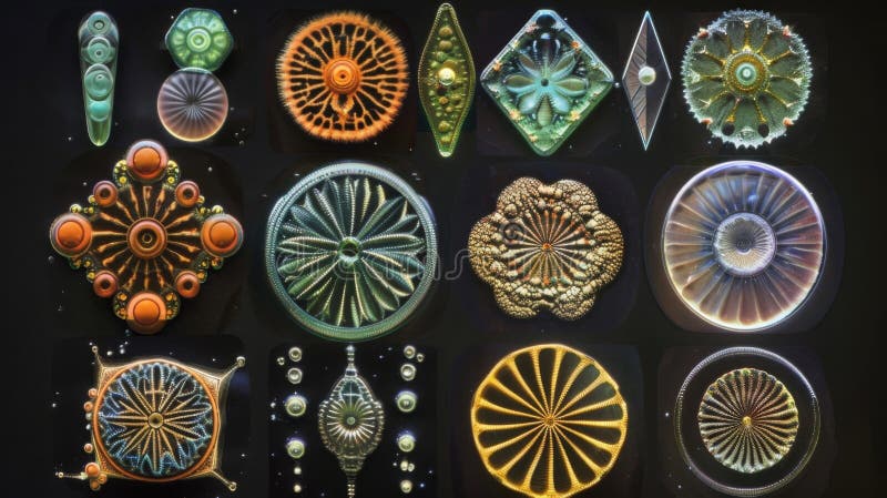 A Series of Diatom Images at Different Magnifications Showcasing the ...