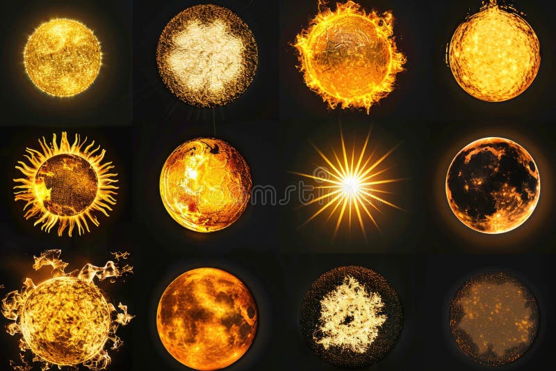 A Series of Different Images Showcasing the Sun. Ideal for Various ...