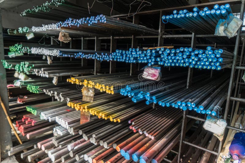 A Series of Different Sizes Steel Pipes Stock Image - Image of pattern ...