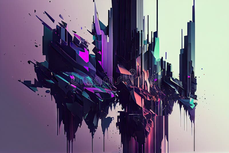 A Series of Digital Glitches that Create a Sort of Abstract Art Stock ...