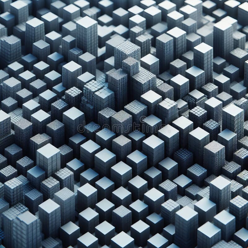 A Series of Evenly Spaced Cubes that Form a Coherent Grid Symbol Stock ...