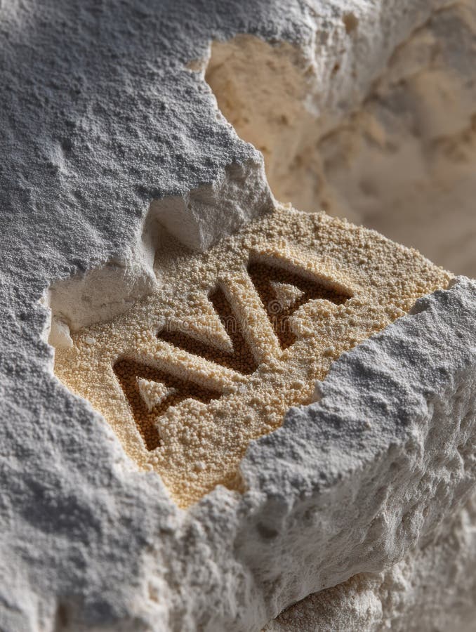 The Name AVA Embedded in a White Cement Surface with Minimal Texture ...
