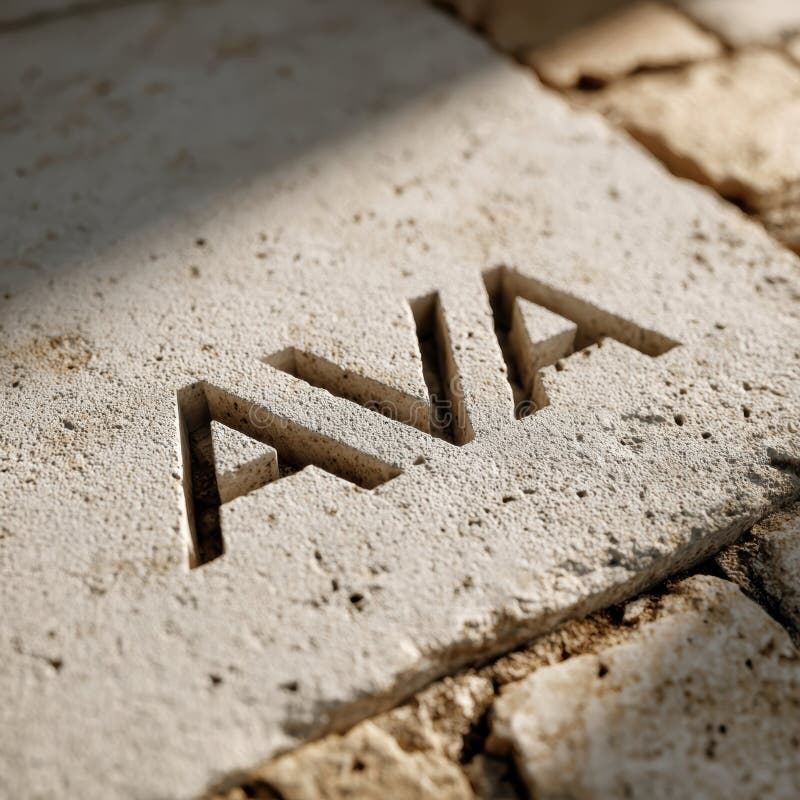 The Name AVA Embedded in a White Cement Surface with Minimal Texture ...