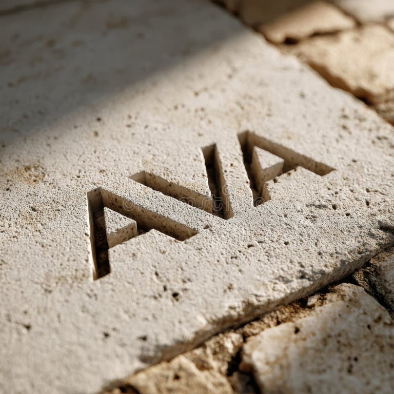 The Name AVA Embedded in a White Cement Surface with Minimal Texture ...