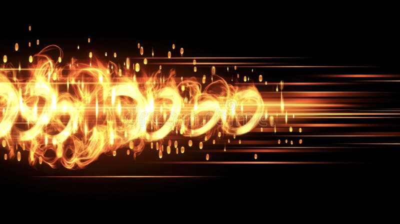 A Series of Fire Trails are Shown in a Black Background Stock ...