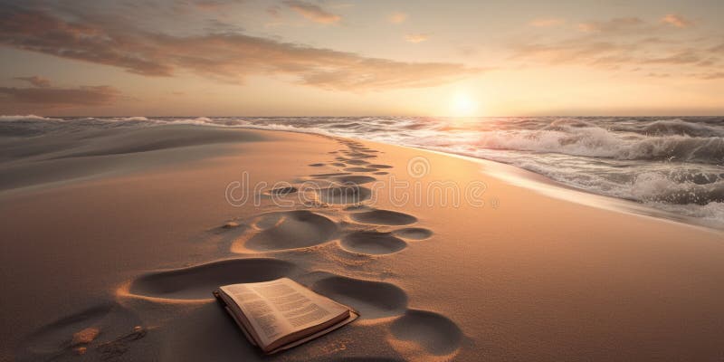 A Series of Footprints Leading To a Book, Symbolizing the Journey of ...