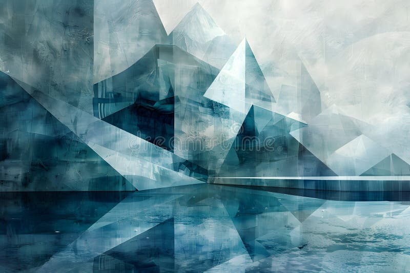 A Series of Geometric Shapes Formed by Frozen Water Stock Illustration ...