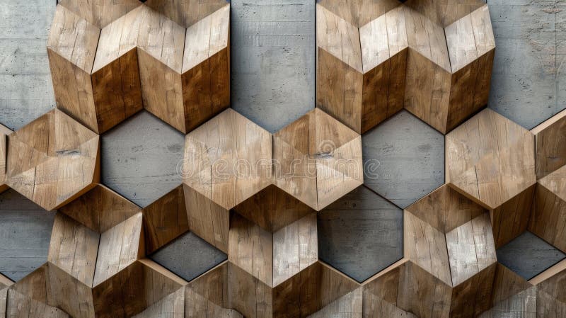A Series of Geometric Wooden Panels Arranged in a Pattern To Create a ...