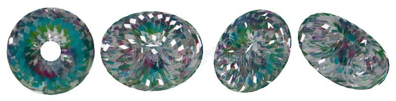 A Series of Glass Tori with a Colored Diffuse Effect on a White ...