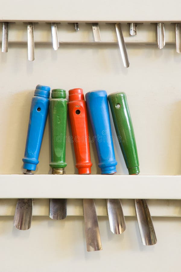Series of gouges carpenter stock image. Image of handle - 62549789