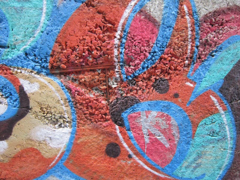 A Series of Graffiti on an Old Wall for Design and Texture. I Stock ...
