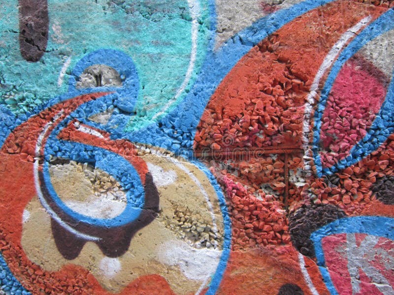A Series of Graffiti on an Old Wall for Design and Texture. II Stock ...