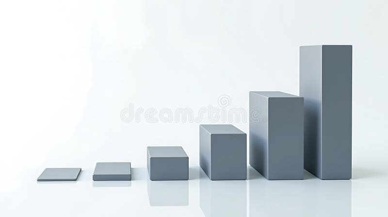 Series of Gray Rectangular Prisms on Reflective Surface Stock Photo ...